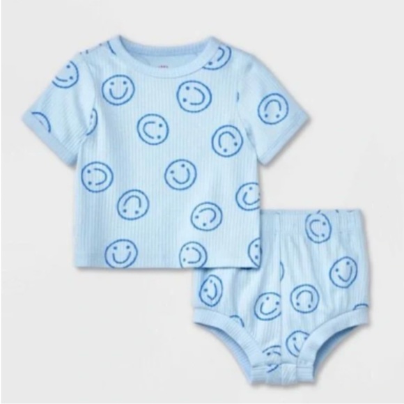 Cat & Jack | Matching Sets | Newborn Baby Cat Jack Blue Smiley Face ...